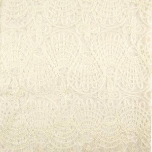 Cream Fancy Embroidered Mesh With Glitter Fabric by the Yard LMS00136R ...