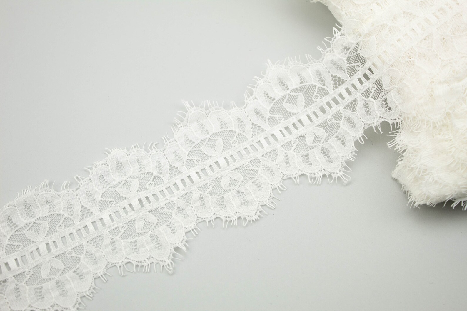 White Ladder Lace Scalloped Lace Trim 3.5 Inches Width X 2 - Etsy UK