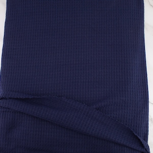 Blue Brushed Thermal Waffle Sweater Knit Fabric Remnant 3 Yards ...