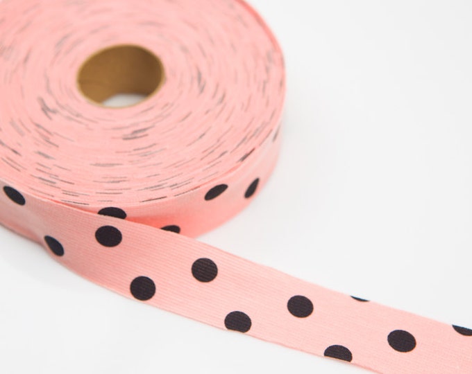 Orange Sherbet Black Polka Dot Ponte Knit Bias Tape Binding Trim 10 ...