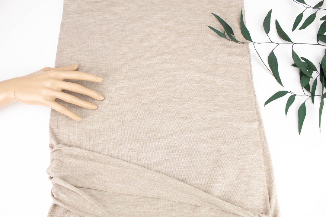 Heather Earth Beige Light Weight Sweater Knit Jersey Fabric 4 - Etsy