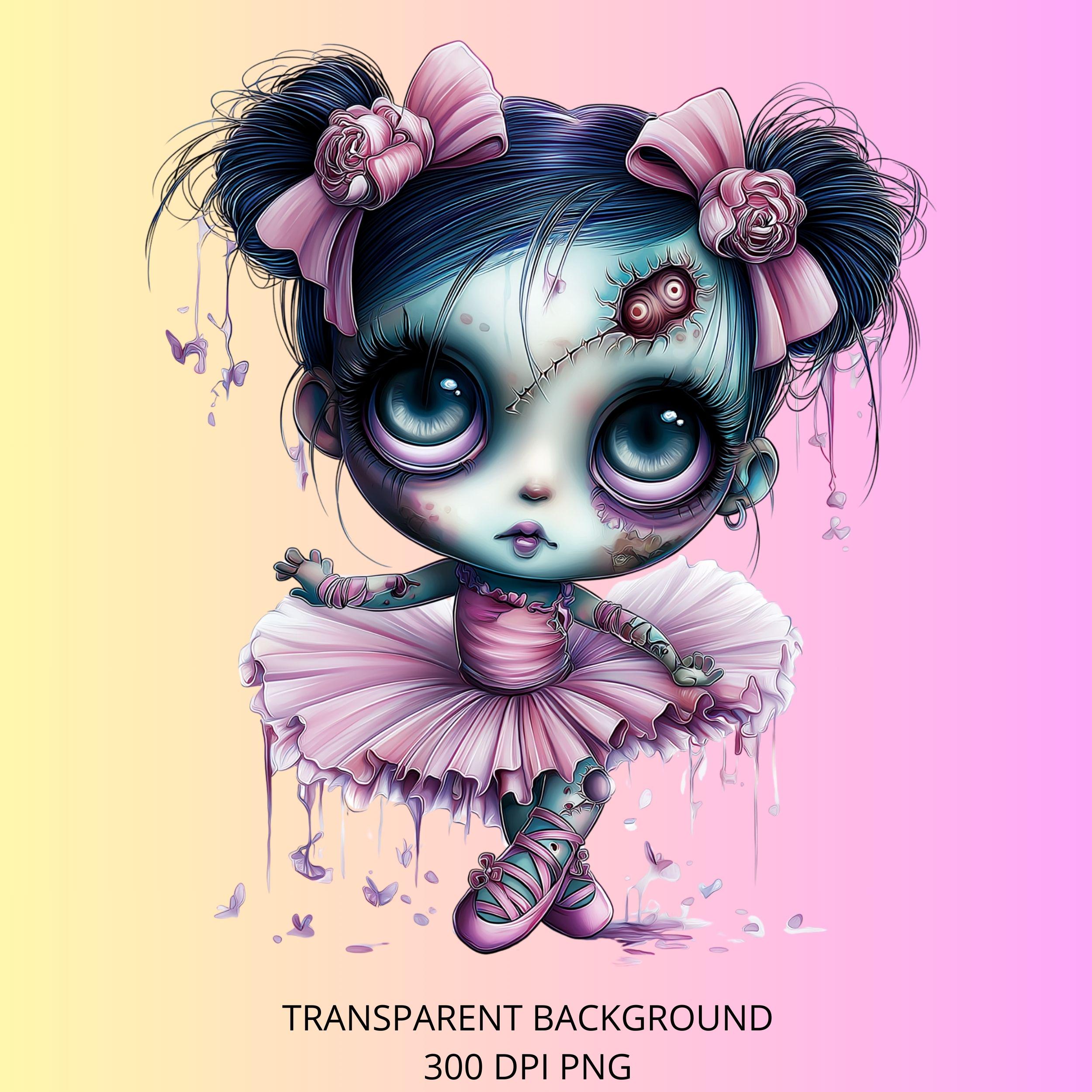 Spooky Chibi Ballerina Zombie Clipart Collection - Pink Ballet Outfits ...