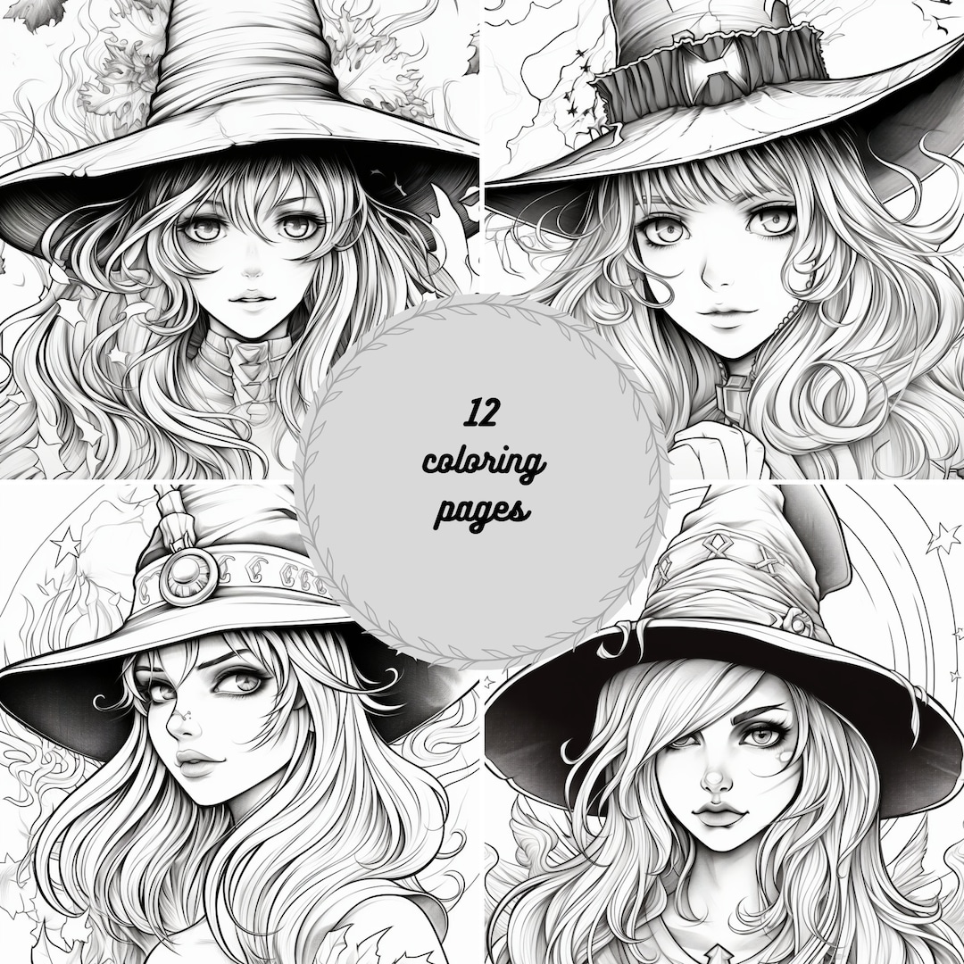 Enchanting Anime Witch Coloring Page - Instant Download - Fun Activity ...