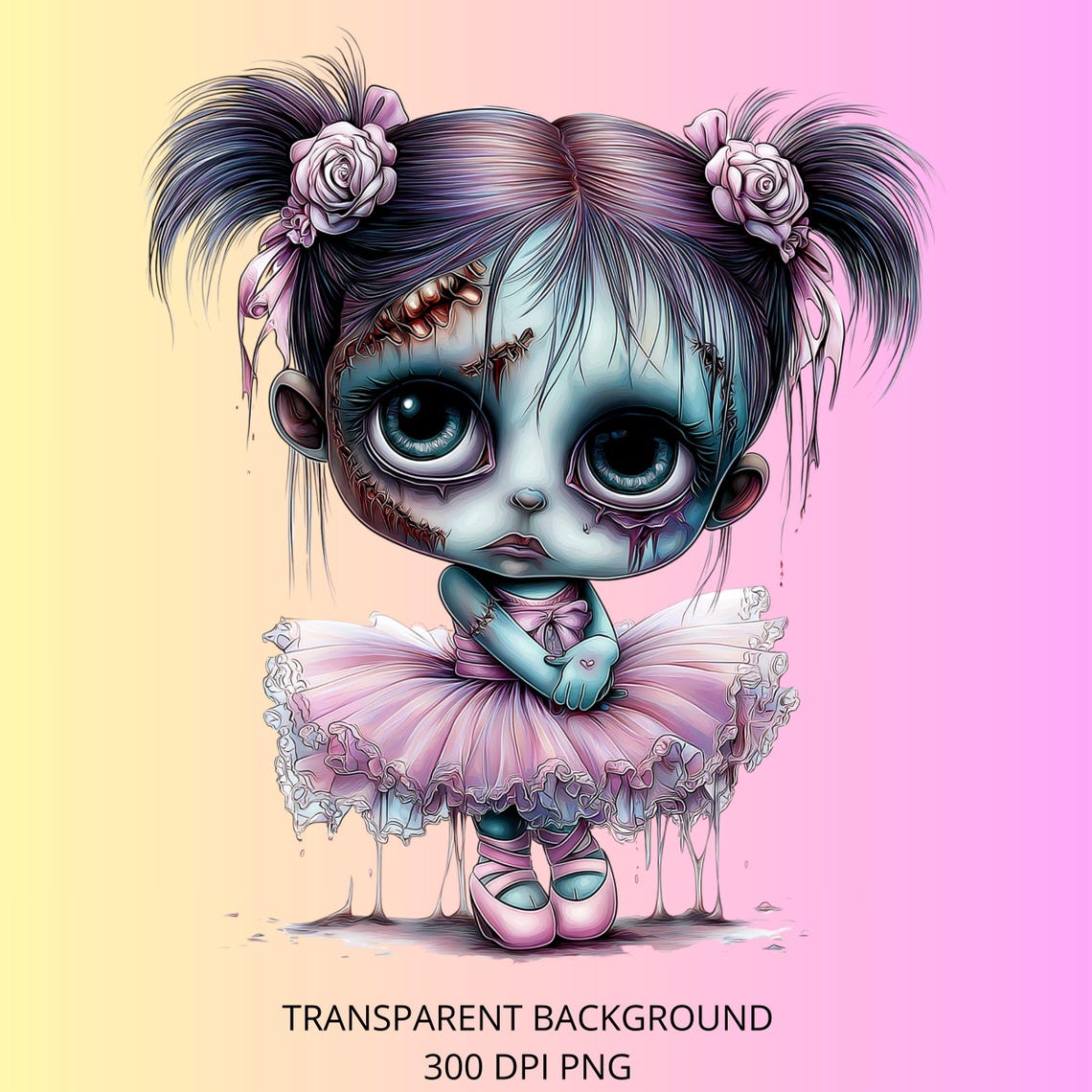 Spooky Chibi Ballerina Zombie Clipart Collection - Pink Ballet Outfits ...