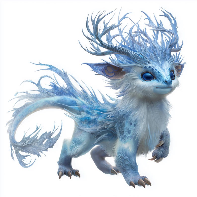 Fantasy Winter Creatures Clipart Set - Magical Winter Animals Graphics ...