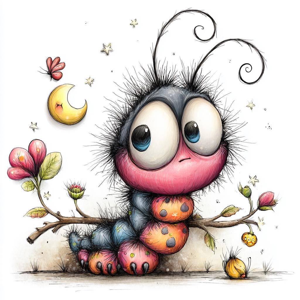 Whimsical Caterpillar Clipart Set – Spring Graphics, Commercial Use ...