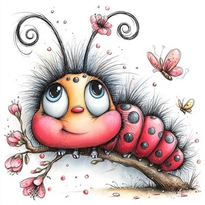 Whimsical Caterpillar Clipart Set – Spring Graphics, Commercial Use ...