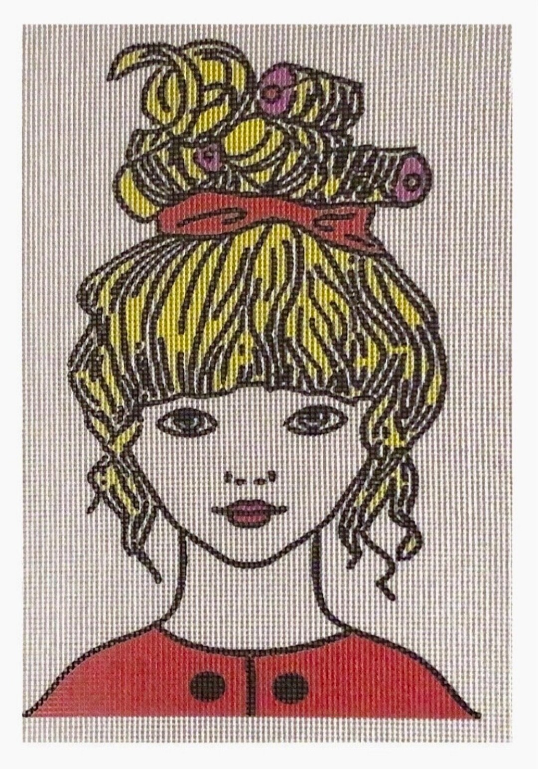 Needlepoint Canvas "a Day at the Hair Salon, Almost Done” **no Threads ...