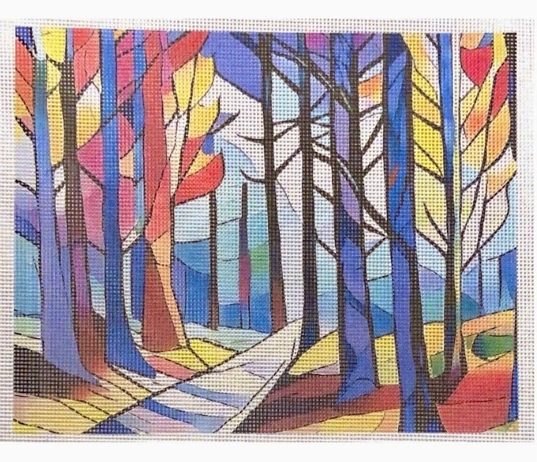 Needlepoint Canvas "forest Path Illustration Art” **no Threads** - Etsy