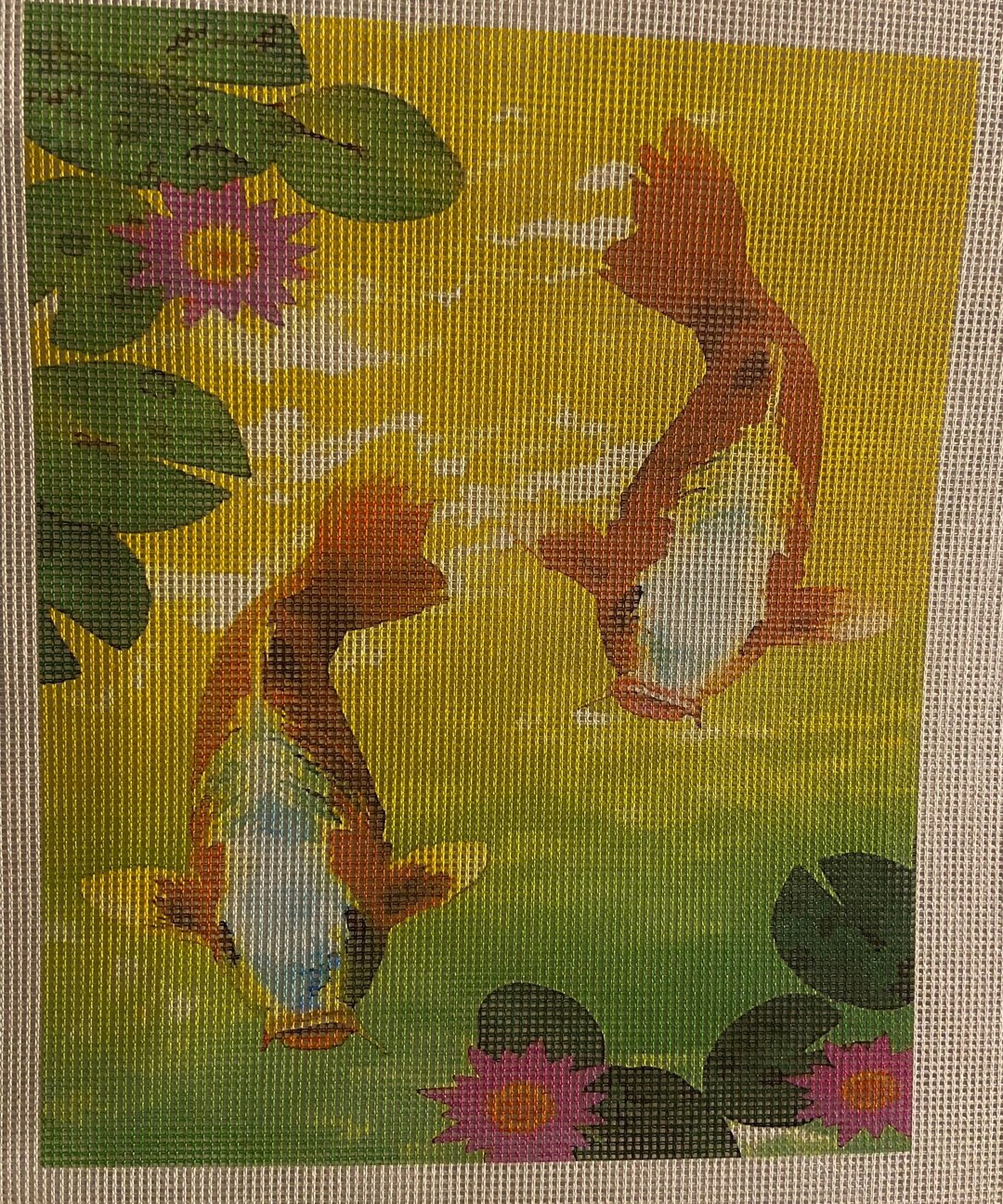 Needlepoint Canvas koi Fish no Threads - Etsy