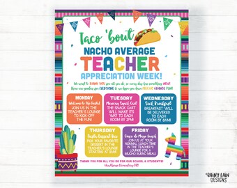 Taco bout Nacho Average Staff Sign Teacher Appreciation | Etsy
