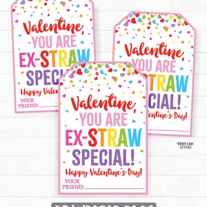 Ex-straw Special Tags, Silly Straw Valentine, Krazy, Crazy Straw ...