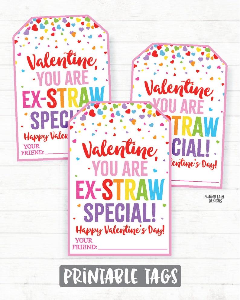 Ex-STRAW Special Tags Silly Straw Valentine Krazy Crazy | Etsy