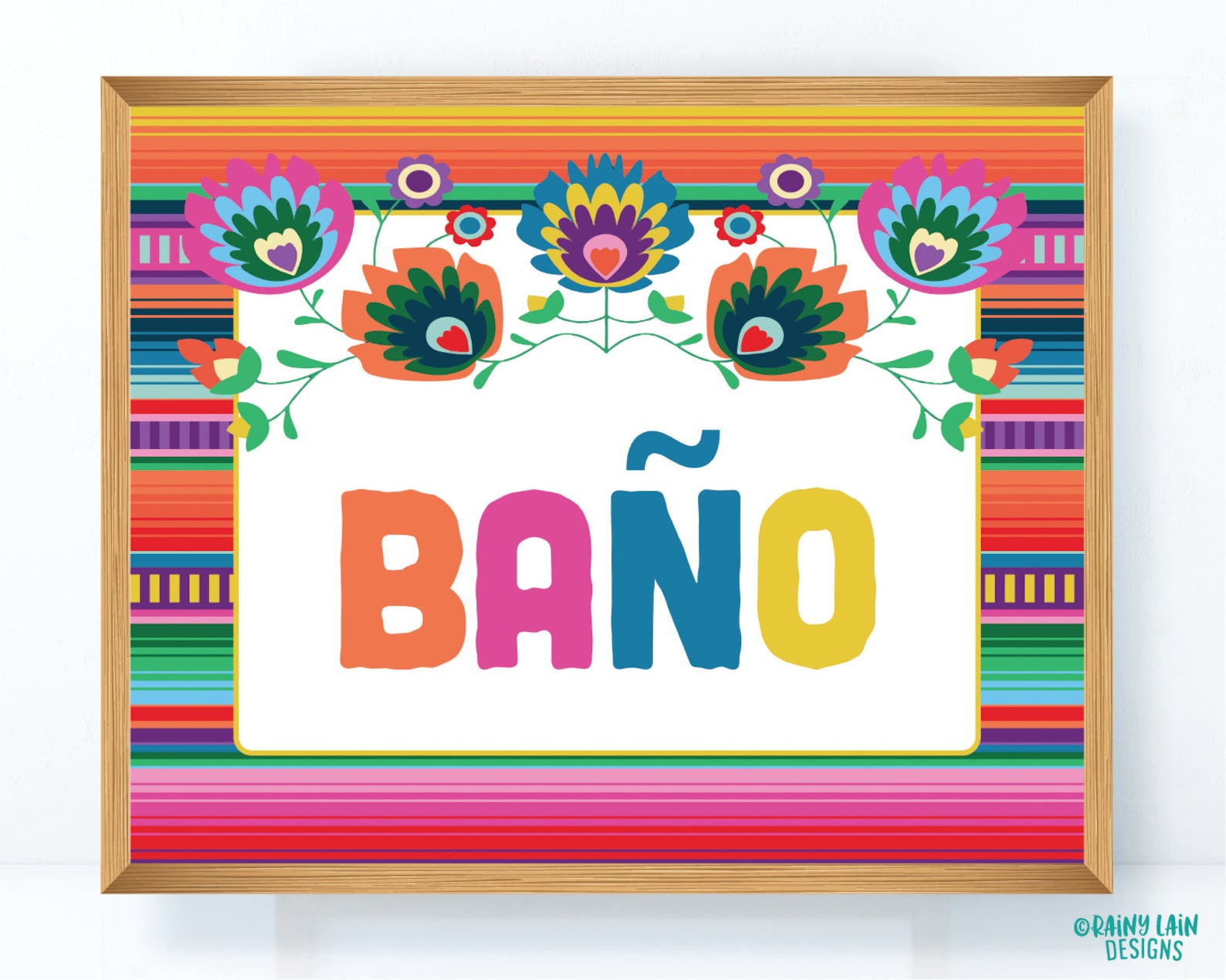 Baño Sign Fiesta Bathroom Sign Mexican Restroom Sign Fiesta - Etsy
