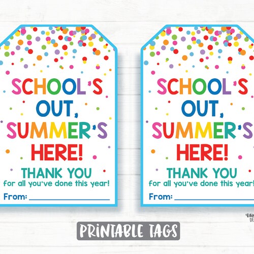 Summer Gift Tags End of School Year - Etsy