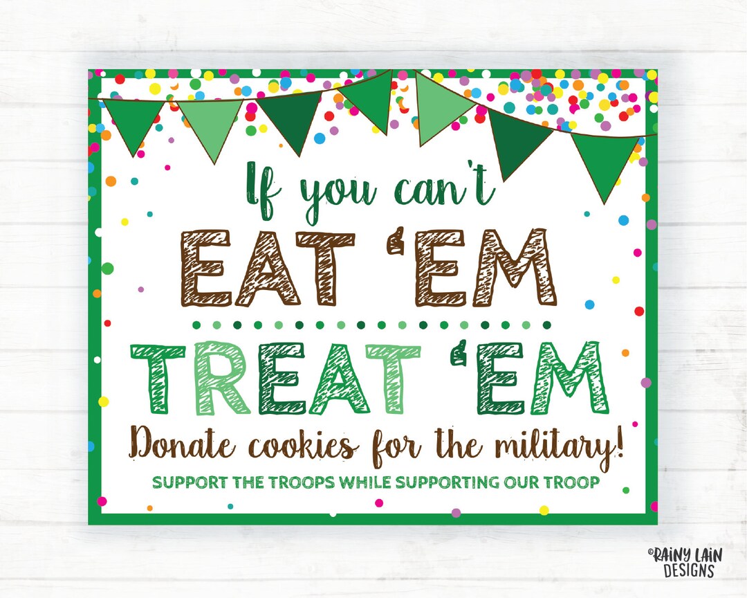 If You Can't Eat 'em Treat 'em, Cookie Booth Printable, Donate Cookies ...