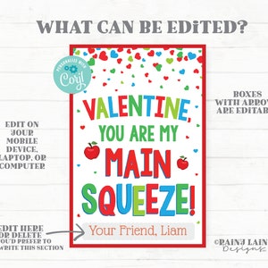 Main Squeeze Valentine, Applesauce Packet, Apple Sauce Pouch, Preschool ...