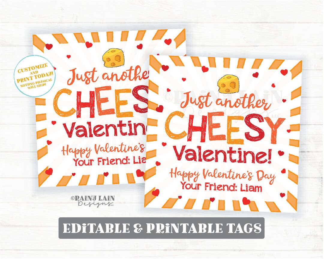 Just Another Cheesy Valentine Tag, Goldfish Cheese Crackers Cheez ...