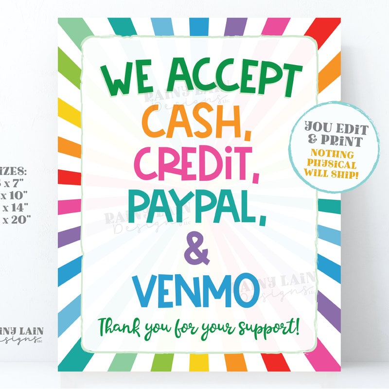 Venmo Sign Bakery - Etsy