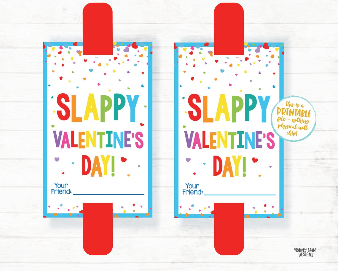 Slap Bracelet Valentine Slappy Valentine's Day Tag Slappy - Etsy