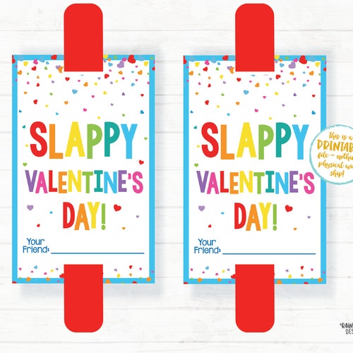 Editable Slap Bracelet Valentine's Day Gift Tag Slappy - Etsy