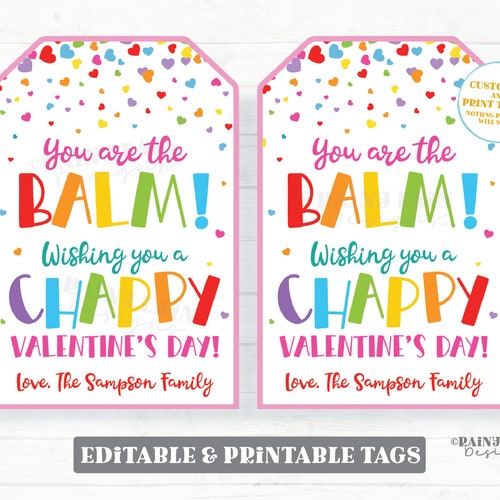 Printable Lip Balm Classroom Valentine's Day Card Mega - Etsy