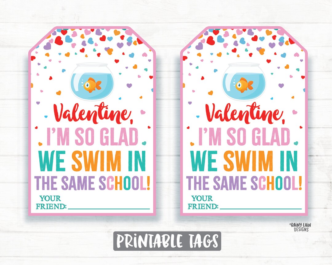 Goldfish Valentine, Swim in Same School Valentine, Fish Valentine ...