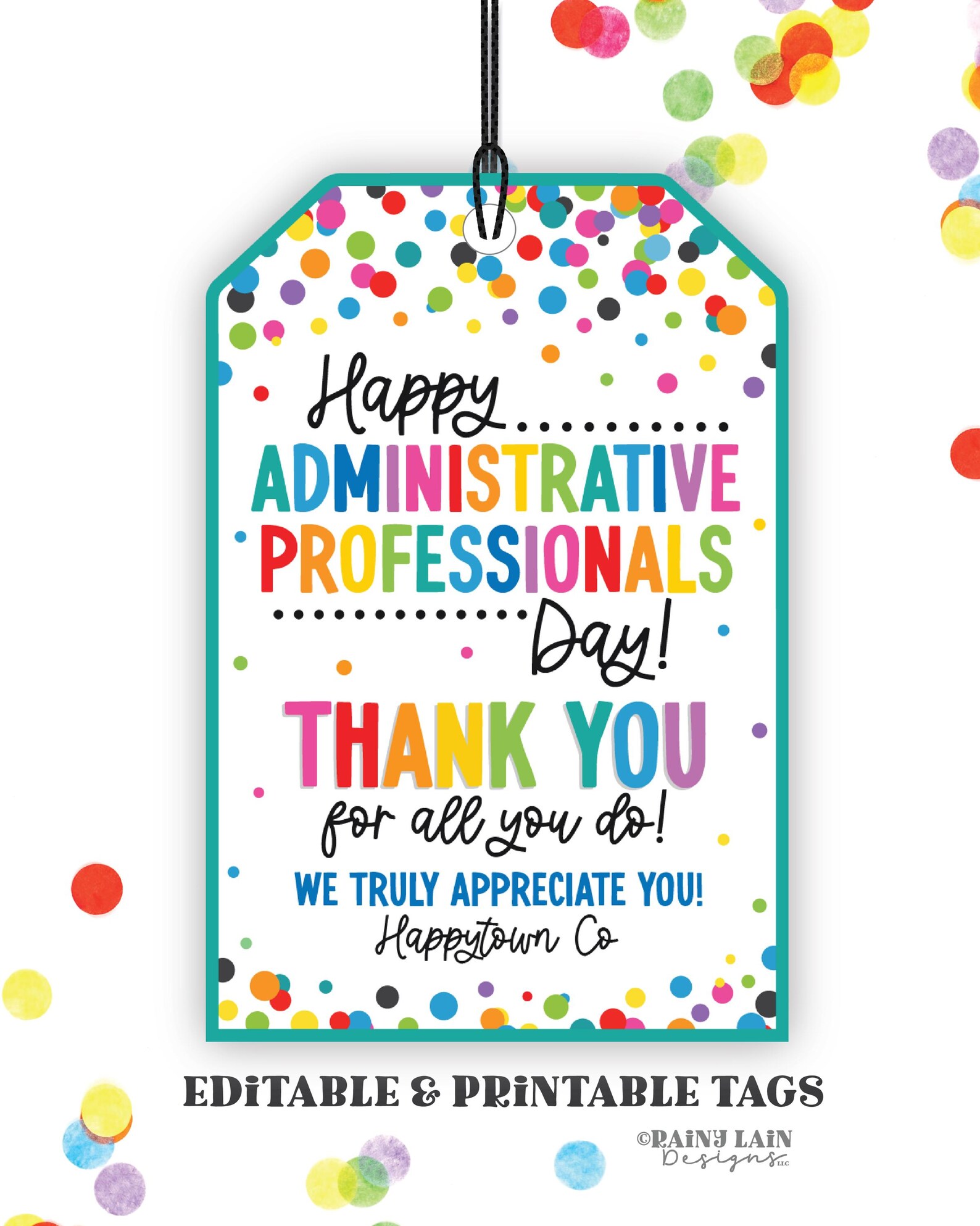 Happy Administrative Professionals Day Gift Tag, Office Staff ...