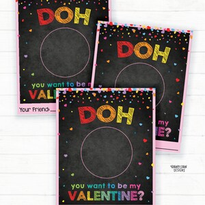 Playdough Valentine, Doh You Want to Be My Valentine, Doh Valentine ...