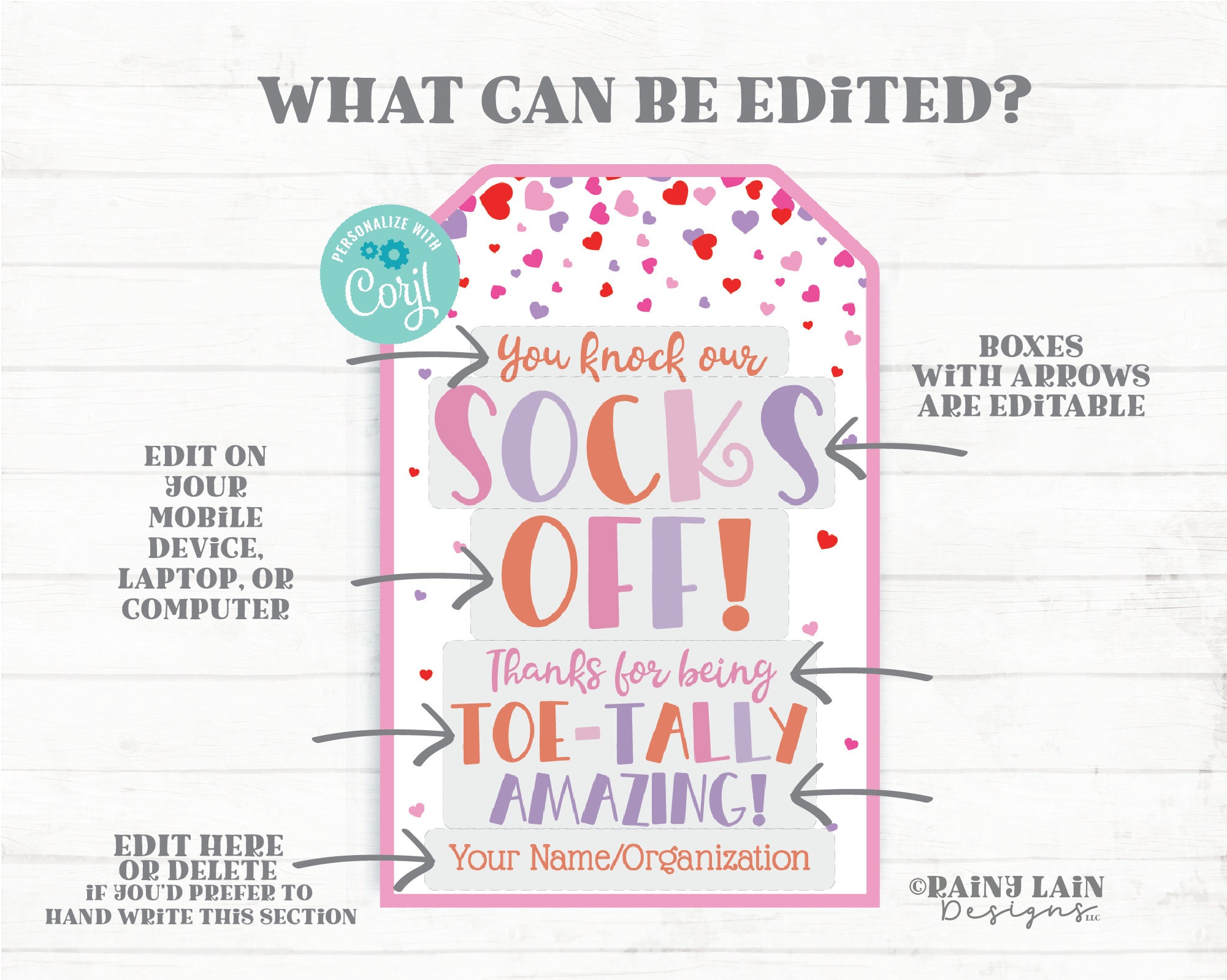 You Knock Our Socks off Valentine's Day Gift Tag, Toe-tally Amazing ...