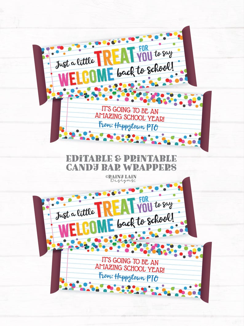 Teacher Candy Bar Wrapper Printable, Back to School Chocolate Bar ...