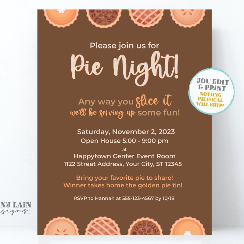 Pie in the Face Flyer - Etsy