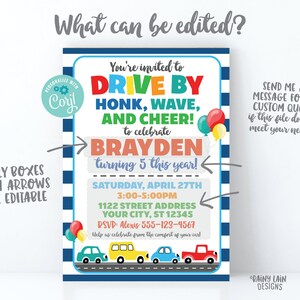 Drive by Party Invitation, Social Distancing Party, Drive by Birthday ...