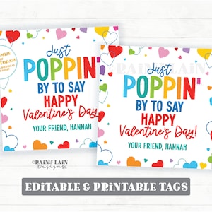 Poppin by to Say Happy Valentine's Day, Editable Popping Fidget Square ...