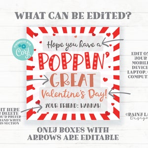 Poppin Great Valentines Day, Pop Bracelet Gift Tag, Fidget Toy ...