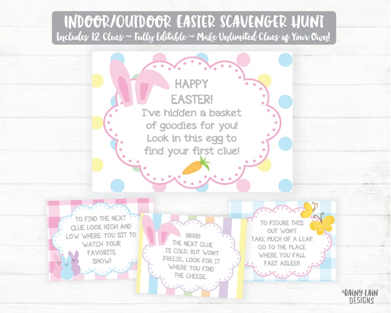 Easter Scavenger Hunt Easter Egg Hunt Printables Easter | Etsy