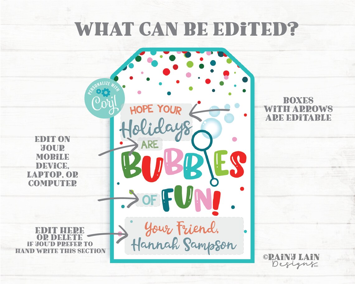 Bubbles of Fun Christmas Tag Hope Your Holidays Are Bubbles of - Etsy