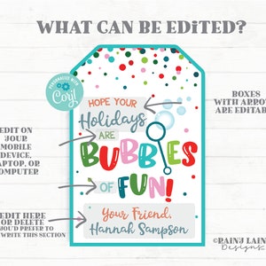 Bubbles of Fun Christmas Tag Hope Your Holidays Are Bubbles of Fun From ...