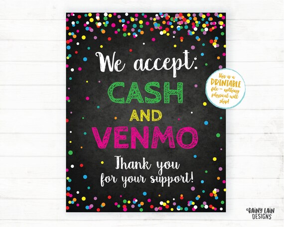We Accept Cash and Venmo Sign Fundraiser Payment Sign Cookie | Etsy