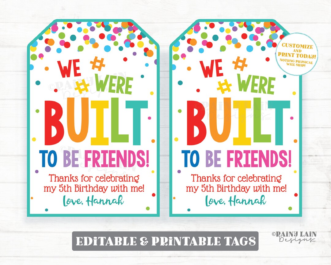 We Were Built to Be Friend Tag Building Block Puzzle Piece Friendship ...