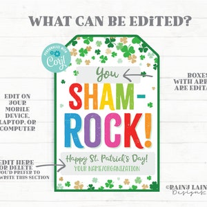 You Sham-rock Tag Shamrock Thank You St Patrick's Day Gift St Patty's ...