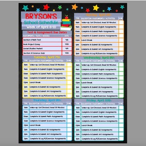 Daily School Schedule Template Editable Home School Schedule - Etsy