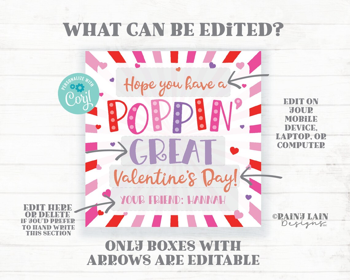 Poppin Great Valentines Day Tag Pop Bracelet Gift Popping Good - Etsy