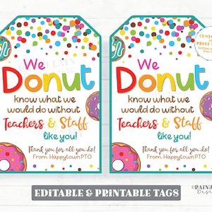 Donut Know What We Would Do Without You Tag Thank You Appreciation ...