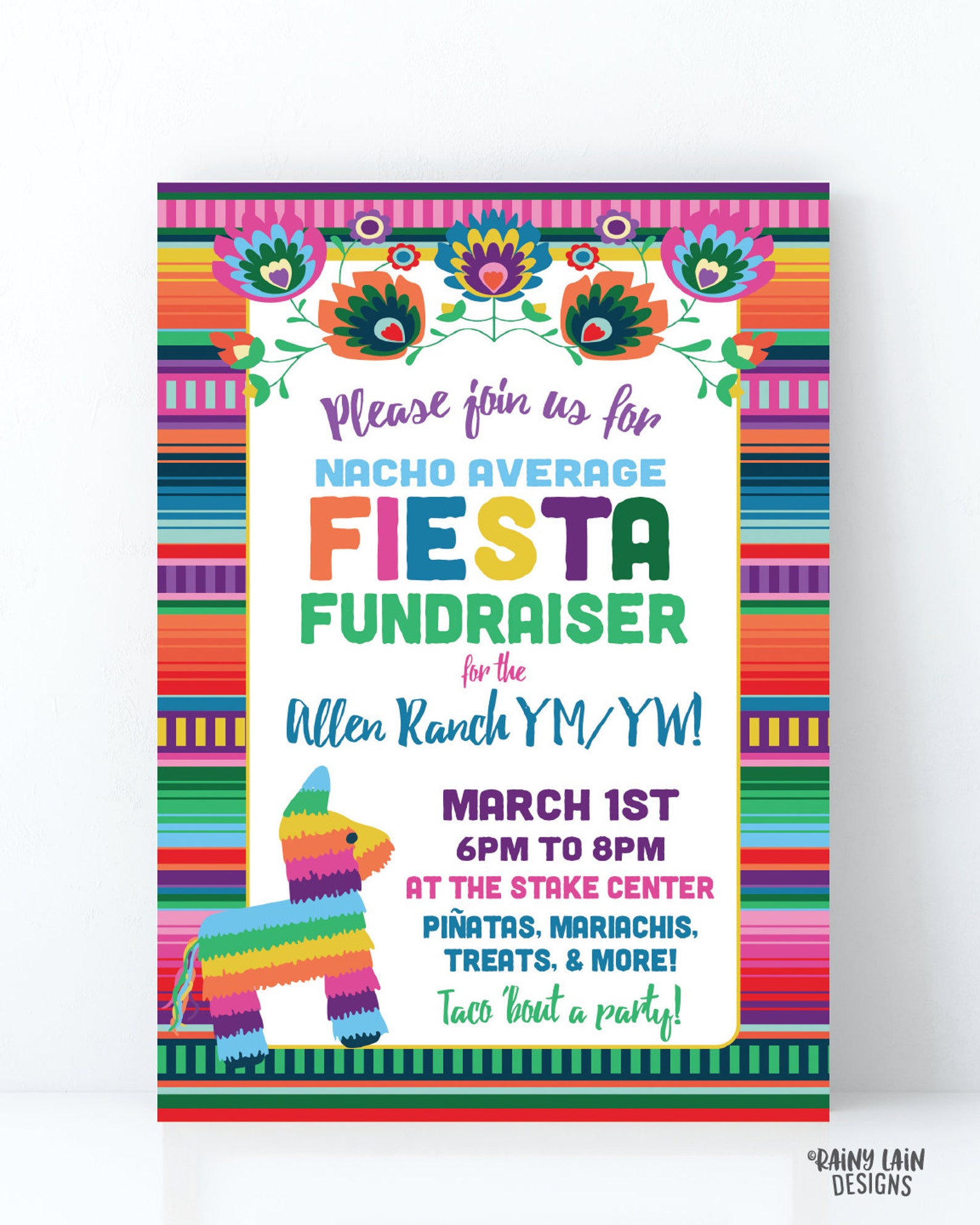 Fiesta Fundraiser Invitation Fundraiser Flyer Fundraiser | Etsy