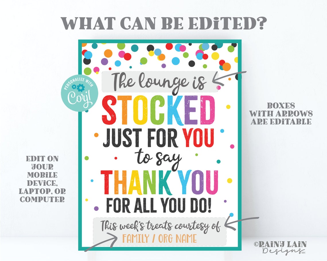 Teacher's Lounge Sign Lounge Stocked Sign Refrigerator - Etsy