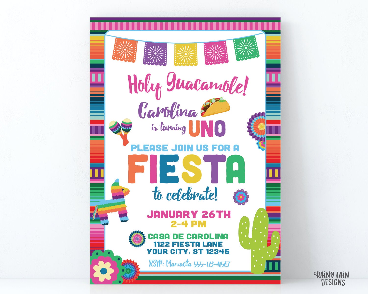 First Birthday Fiesta Invitation Fiesta 1st Birthday Invite | Etsy