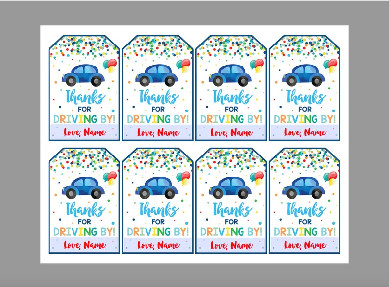 Drive by Birthday Tags Birthday Parade Boy Drive by Birthday | Etsy