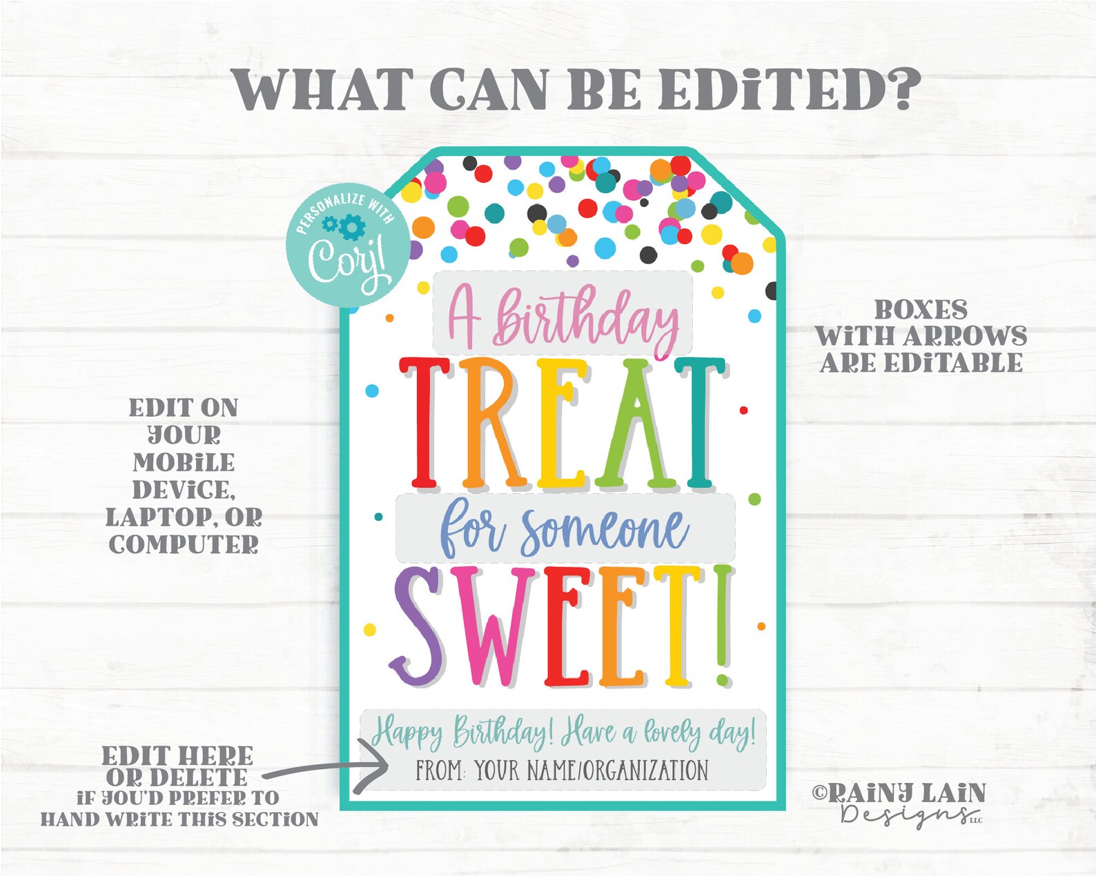 Birthday Treat for Someone Sweet Tag Happy Birthday Gift Employee ...