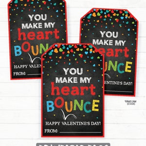 Bouncy Ball Valentine, Ball Valentines, My Heart Bounce, Chalkboard ...